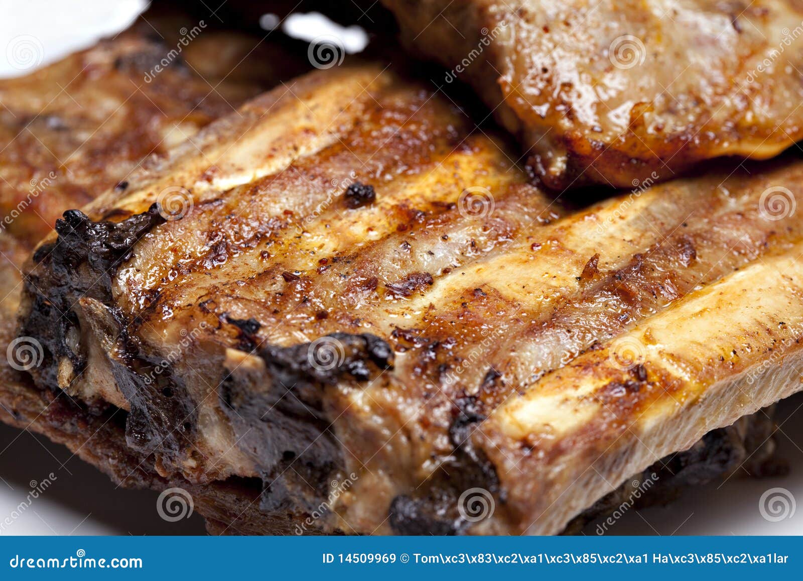 Grilled pork ribs stock image. Image of delicious, barbeque - 14509969