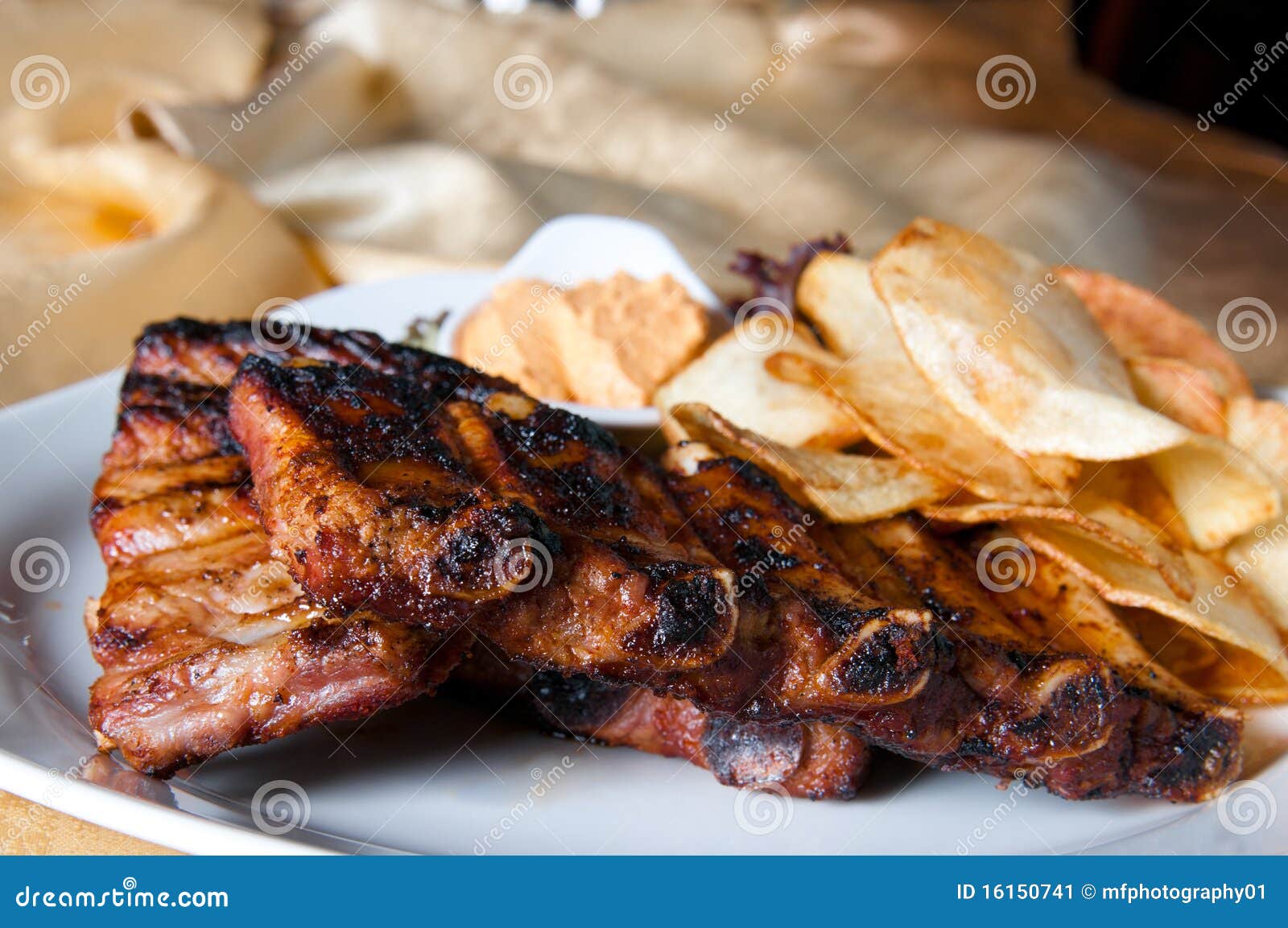 Grilled pork ribs stock image. Image of eating, spiced - 16150741