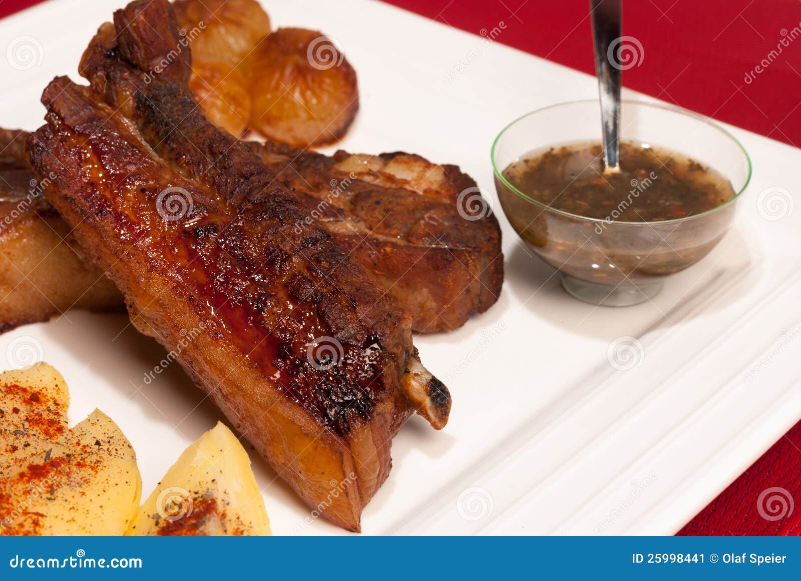 Grilled pork ribs stock image. Image of spicy, portion - 25998441