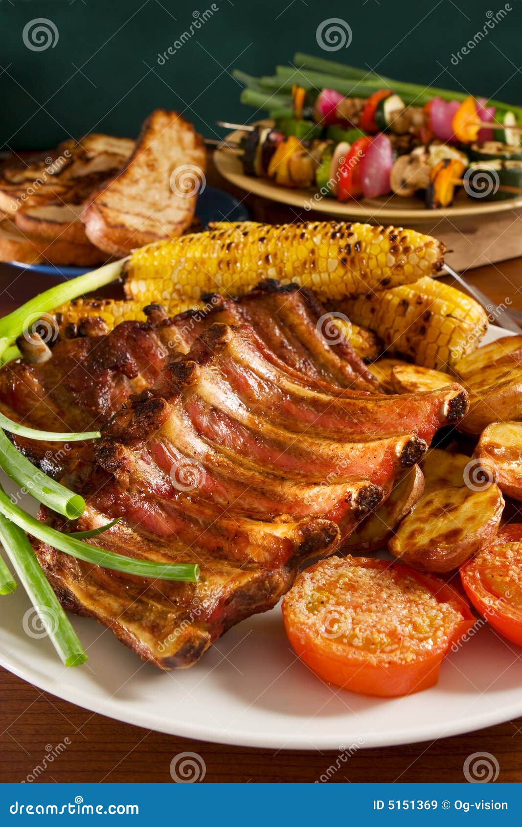 Grilled pork ribs stock image. Image of abundance, platter - 5151369