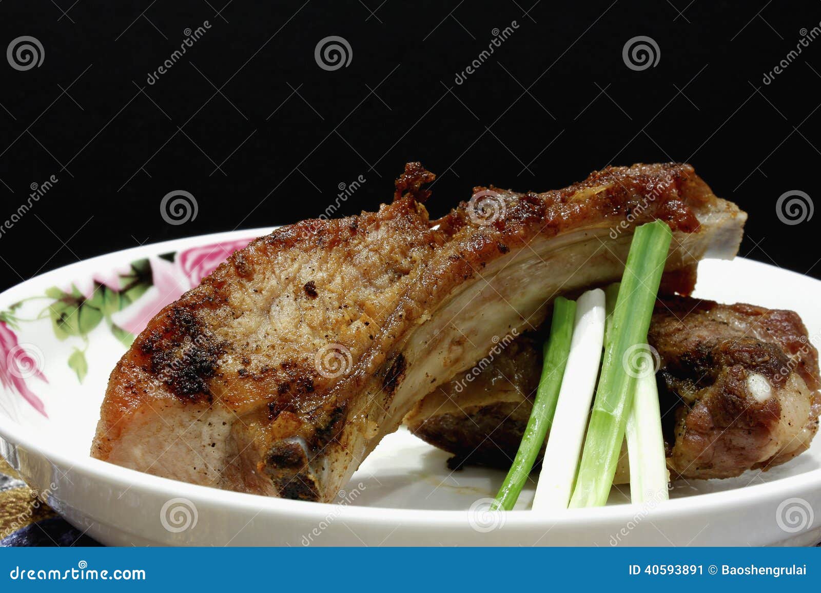 Grilled pork ribs stock image. Image of barbecue, barbeque - 40593891