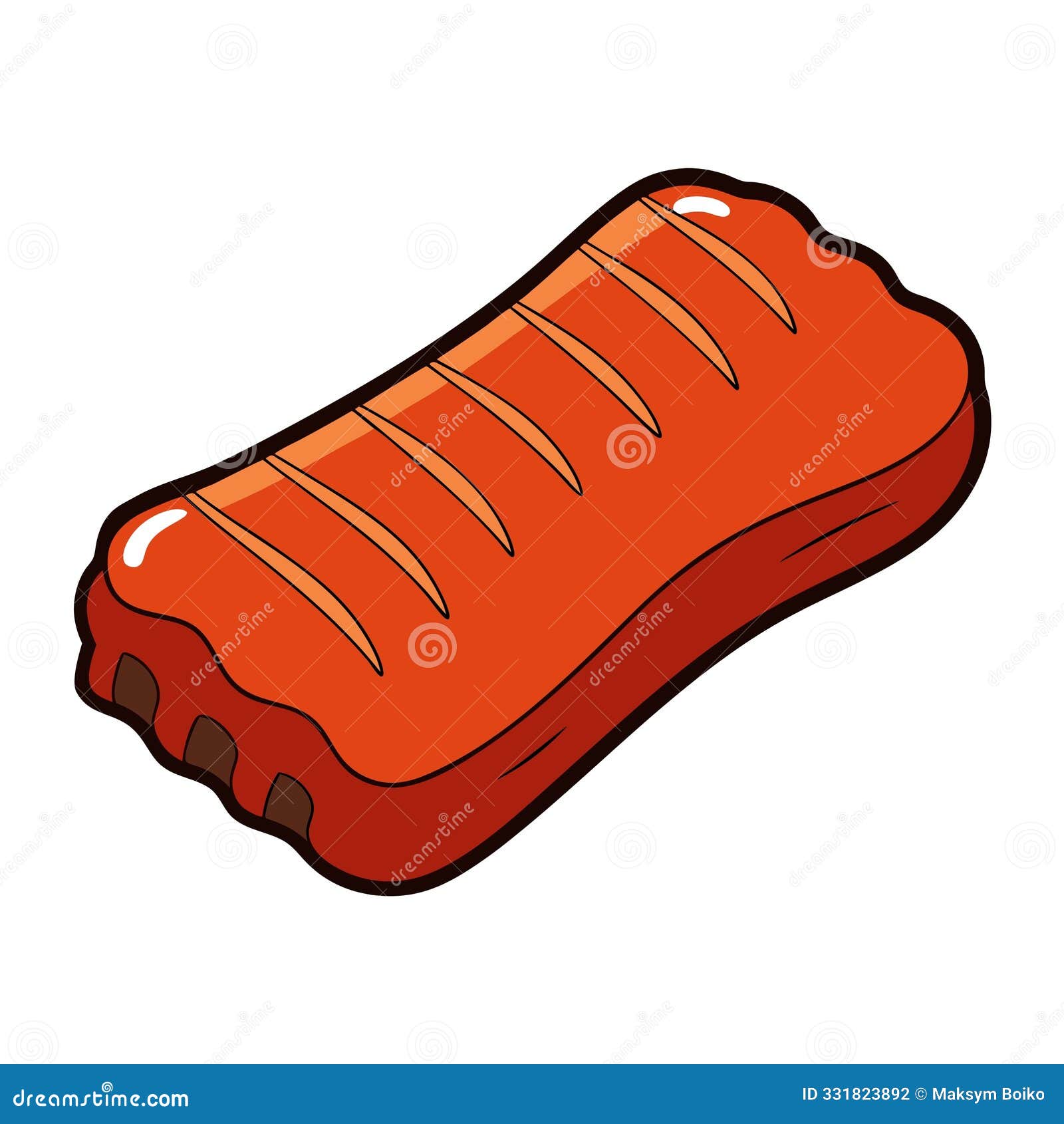 Grilled Pork Ribs Isolated on Transparent a White Background Stock ...