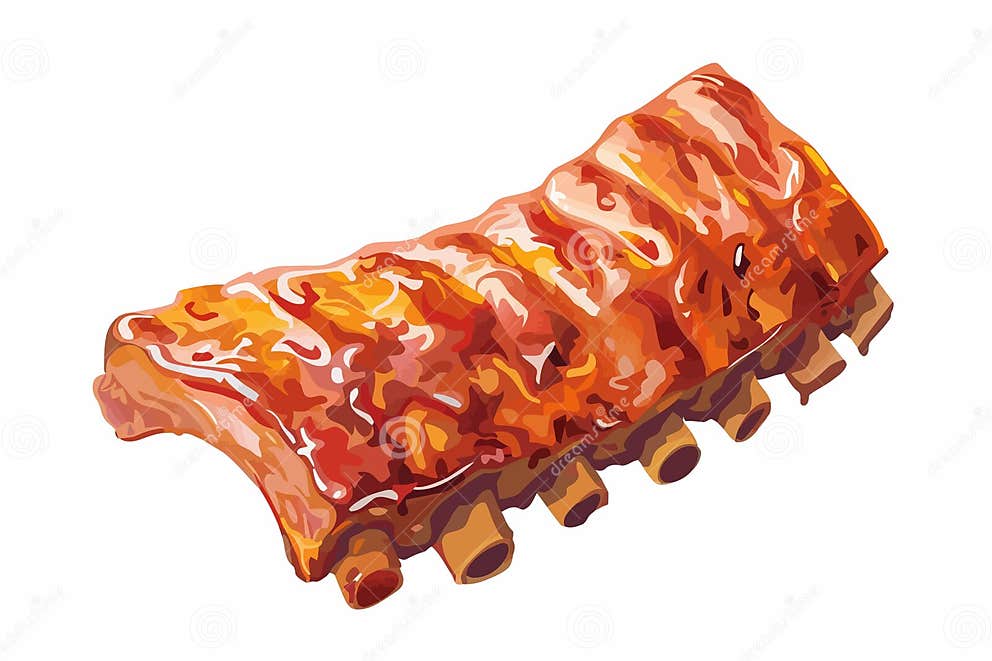 Grilled Pork Ribs Isolated Vector Style Stock Illustration Illustration Of Isolated Vector