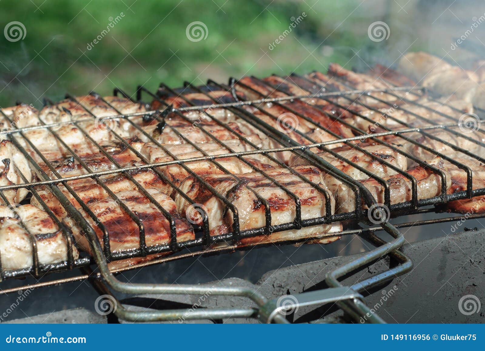 Grilled Pork Ribs. Side View Stock Photo - Image of nonurban, bacon ...
