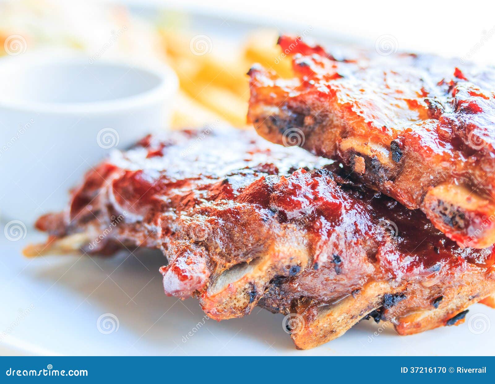 Grilled pork ribs stock photo. Image of meal, american - 37216170