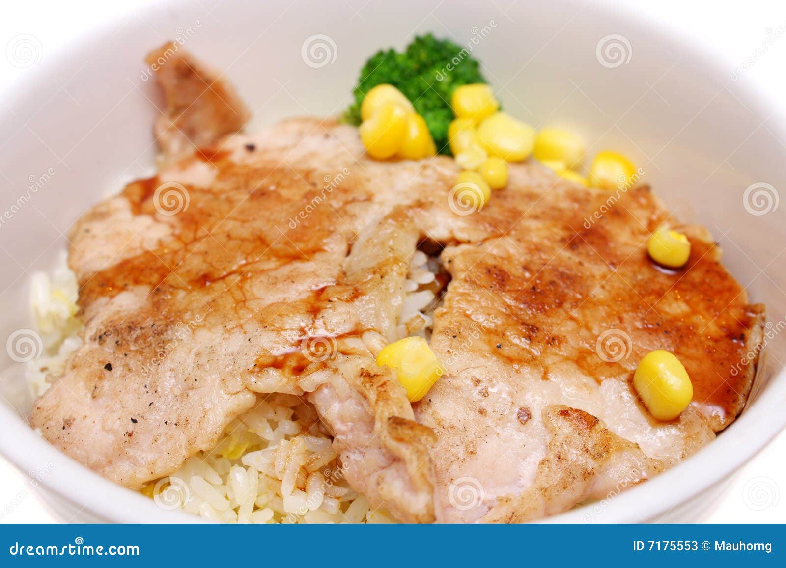 Grilled Pork Rice stock image. Image of hungry, oriental - 7175553