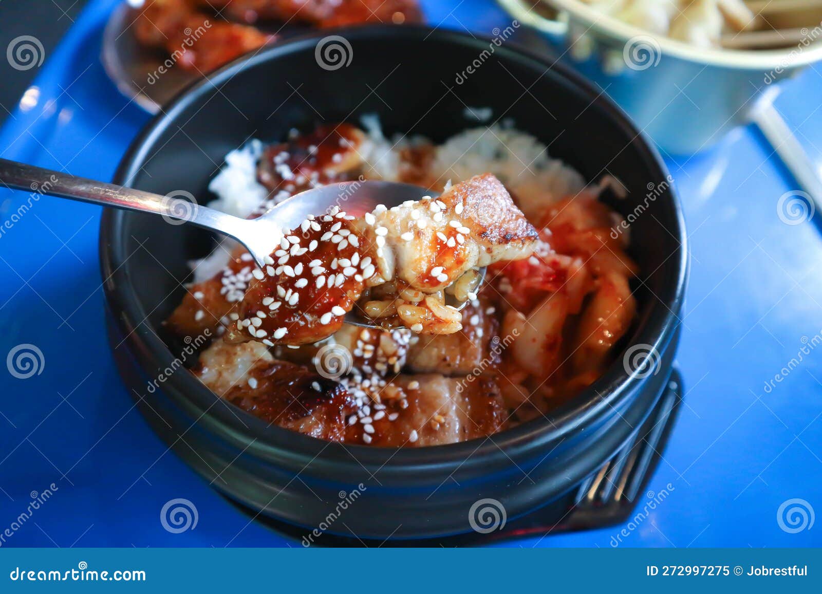 Grilled Pork with Sesame , Pork and Rice or Korean Grilled Pork and ...
