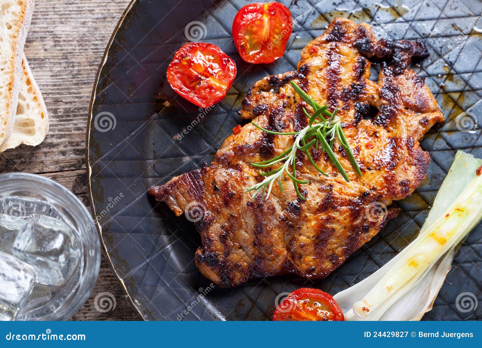 Grilled pork steak stock image. Image of cooking, spice - 24429827