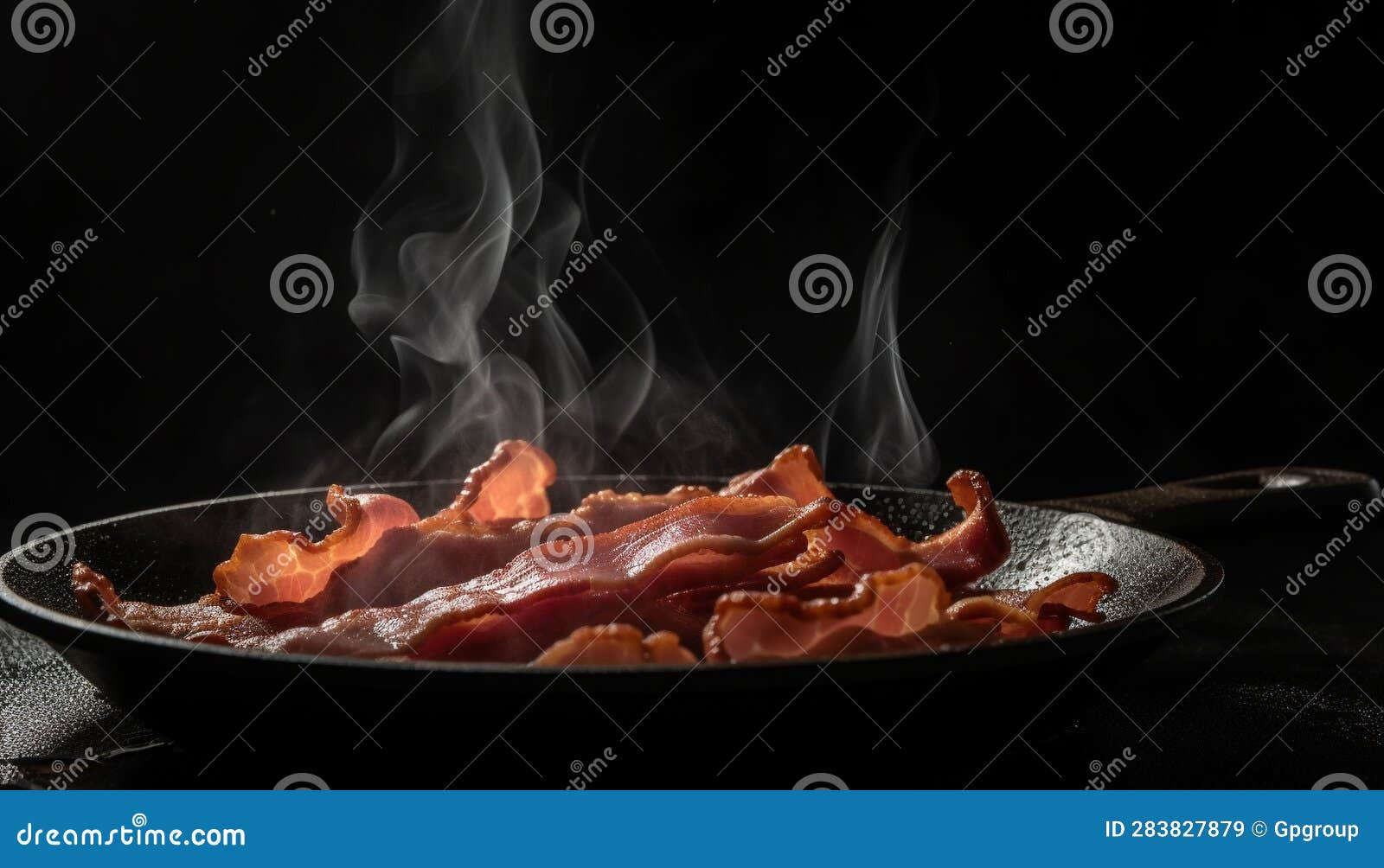 Grilled Pork Steak Sizzling on Cast Iron Generated by AI Stock Image ...