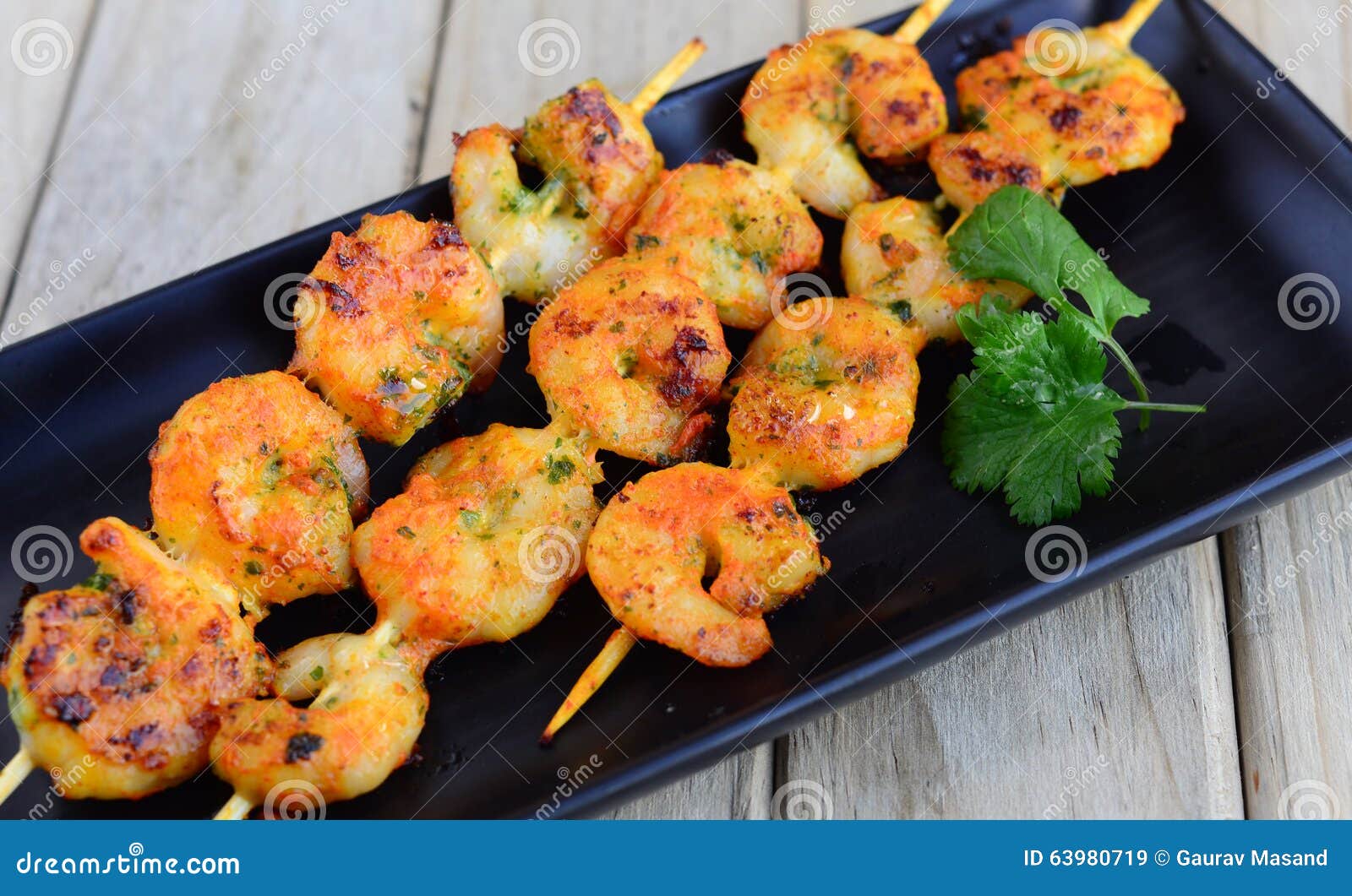 Grilled prawn kebab stock image. Image of cuisine, food - 63980719