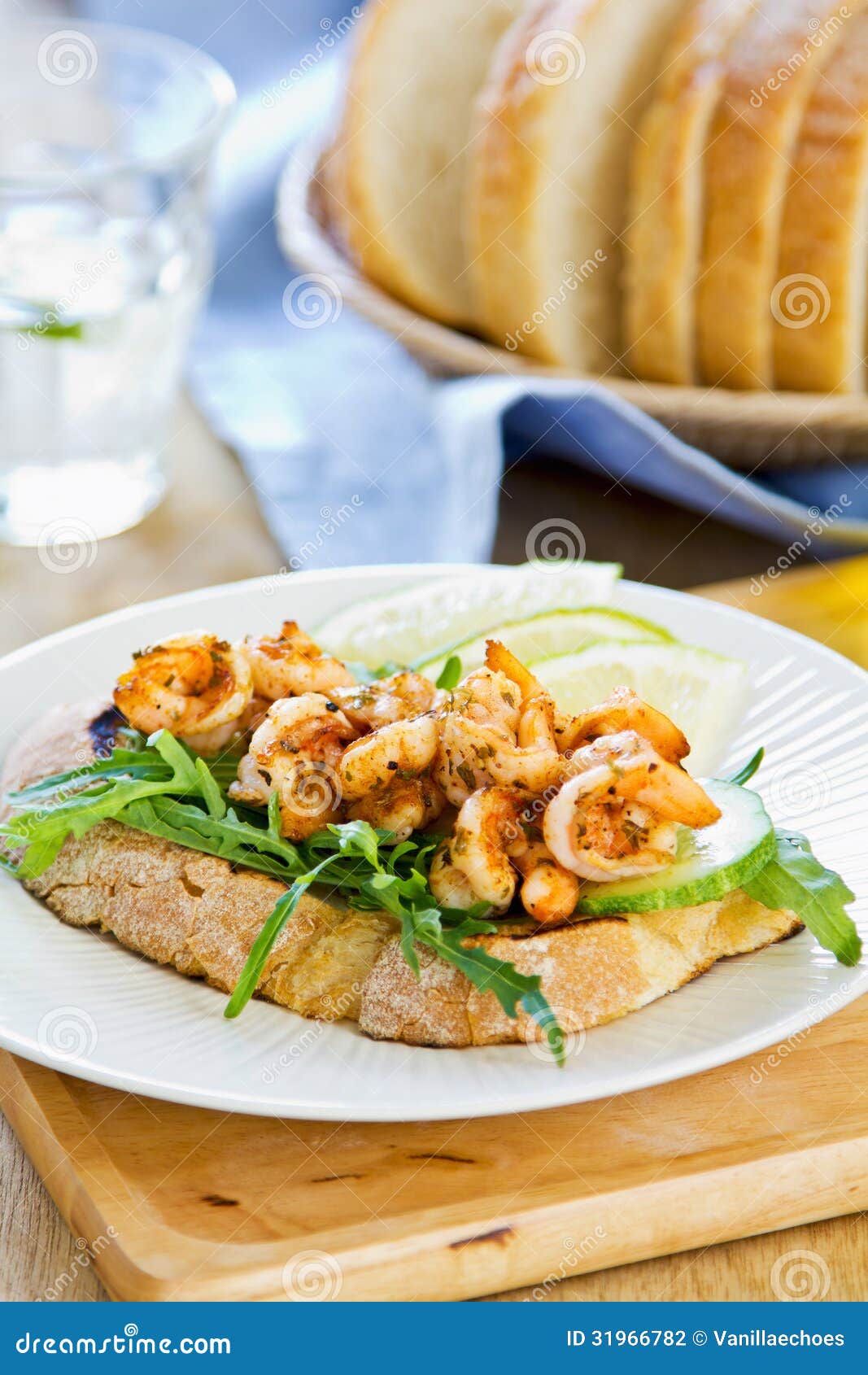 Grilled Prawn sandwich stock photo. Image of grilled - 31966782