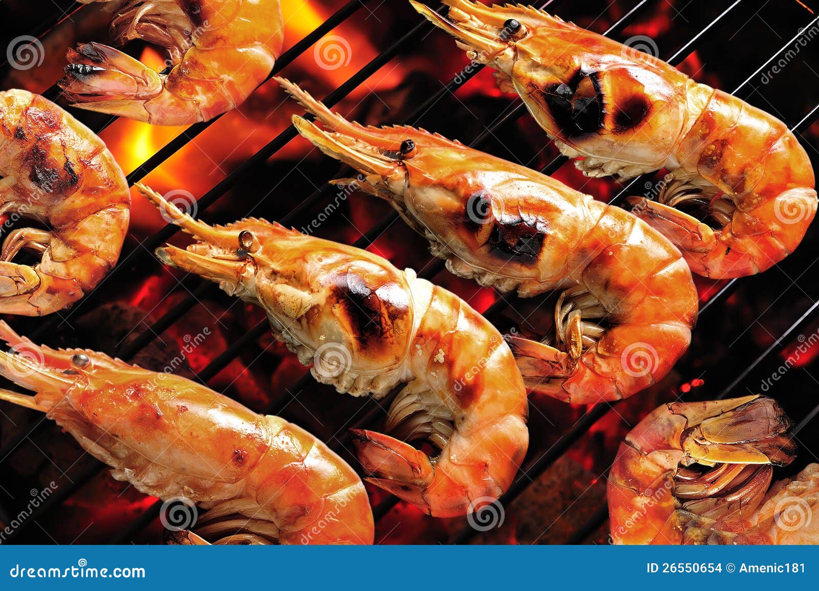 Grilled prawns stock photo. Image of meat, prawn, charcoal - 26550654