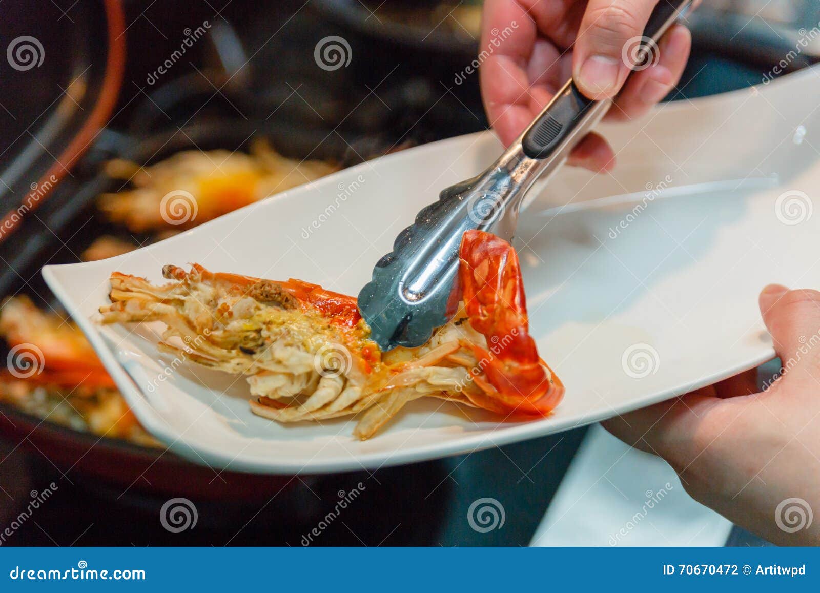 Grilled Prawns Cut in Half stock photo. Image of roast - 70670472