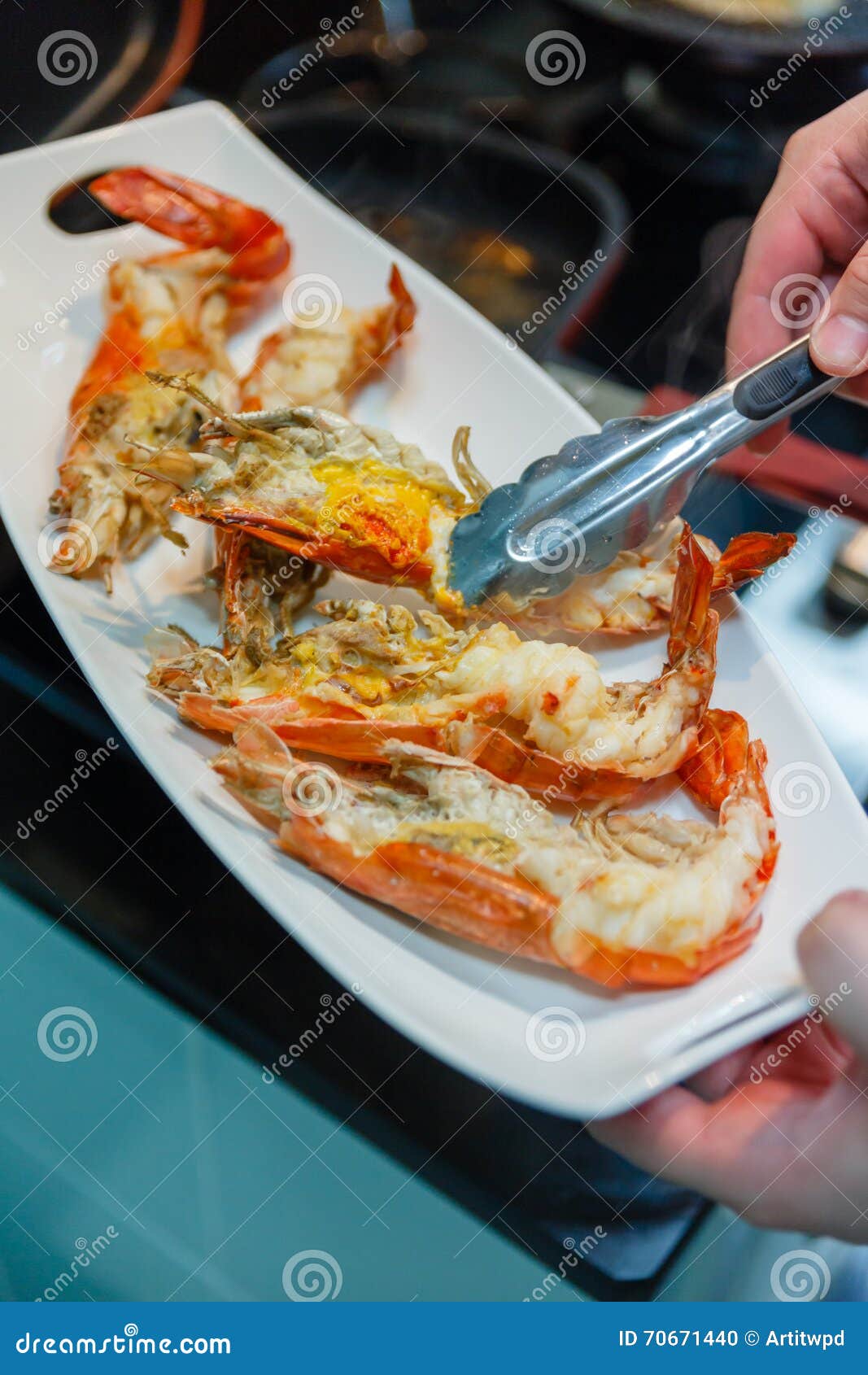 Grilled Prawns Cut in Half stock photo. Image of barbecue - 70671440