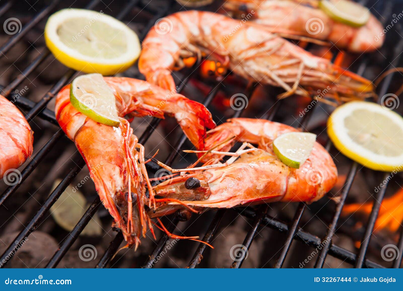 Grilled prawns stock photo. Image of skew, delicious - 32267444