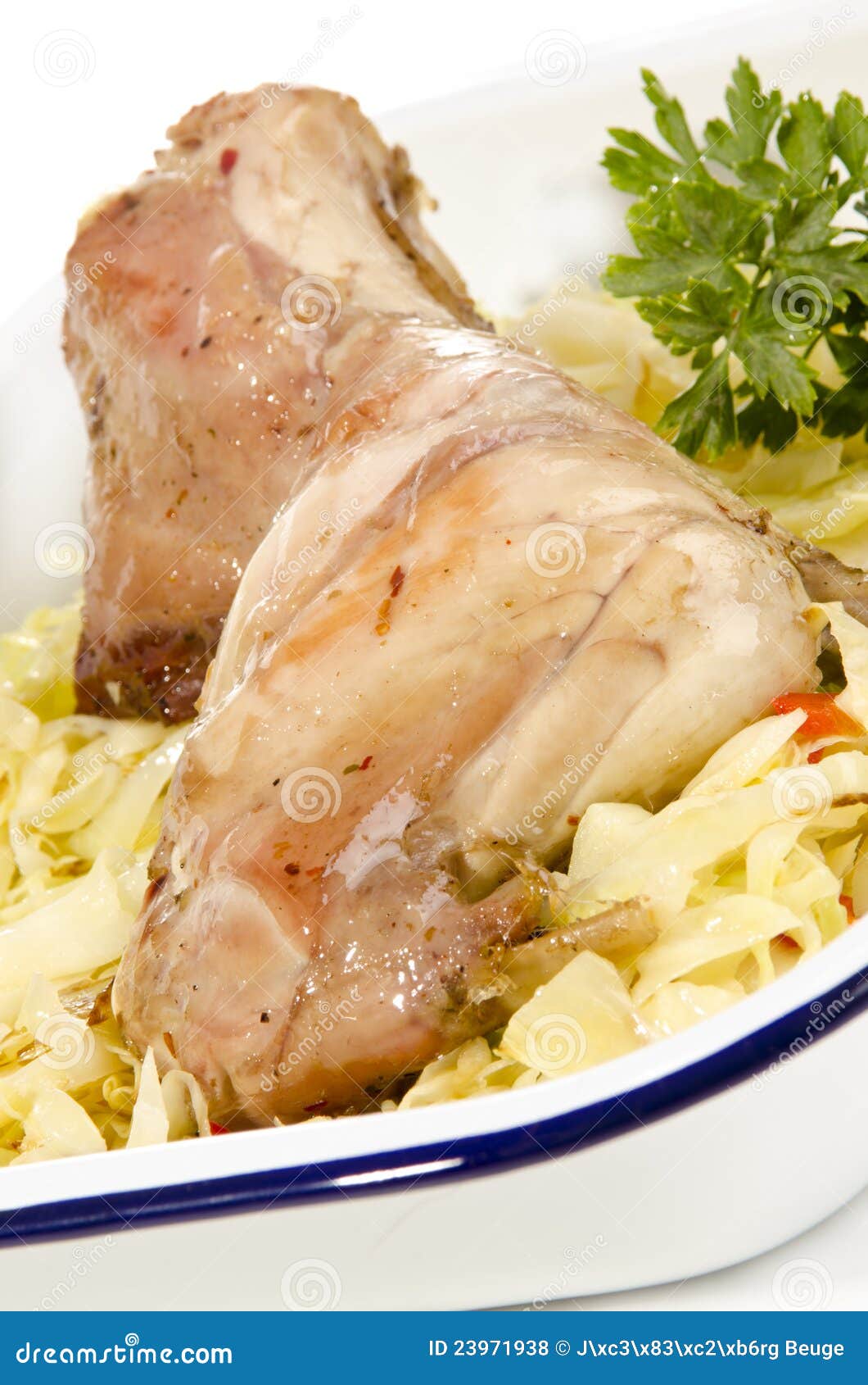 Grilled Rabbit with Cabbage Stock Photo - Image of grilled, meat: 23971938