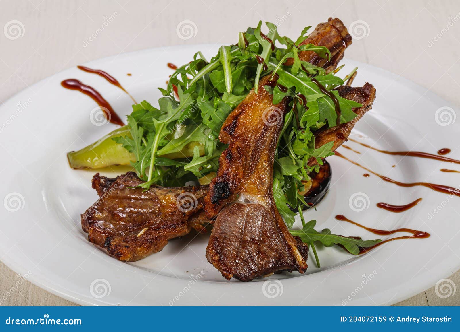 Grilled Rack of Lamb Barbeque Stock Image - Image of chop, cutlet ...