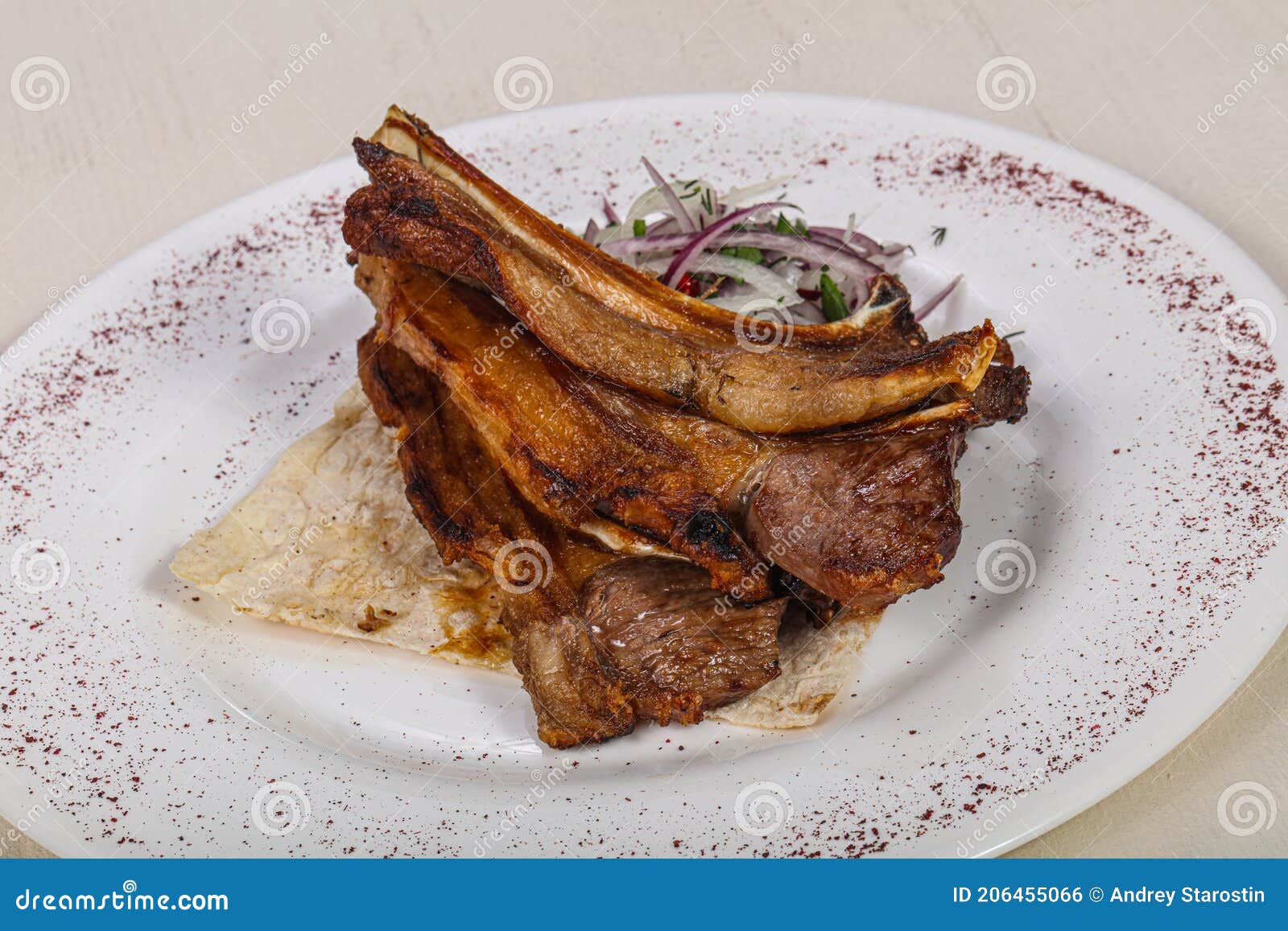 Grilled Rack of Lamb Barbeque Stock Photo - Image of cooked, delicious ...