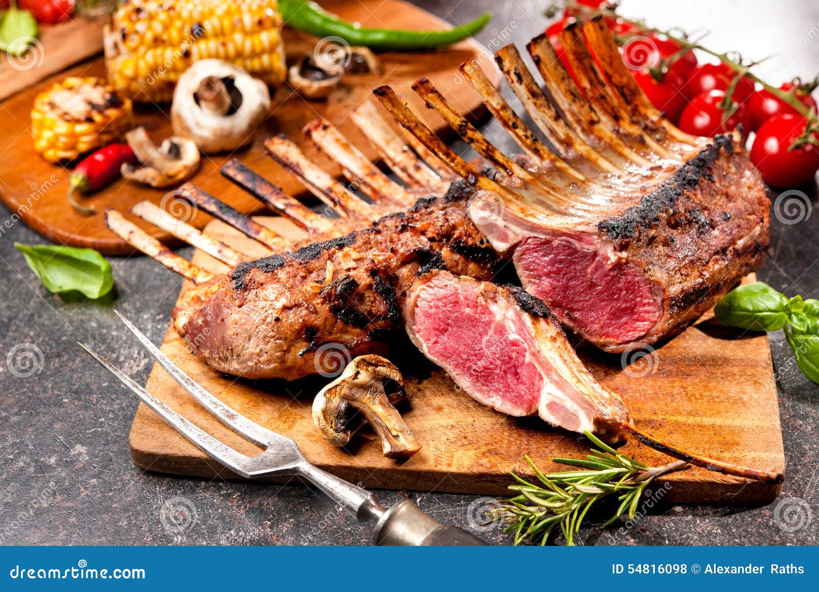 Grilled Rack of lamb stock photo. Image of copy, meal - 54816098