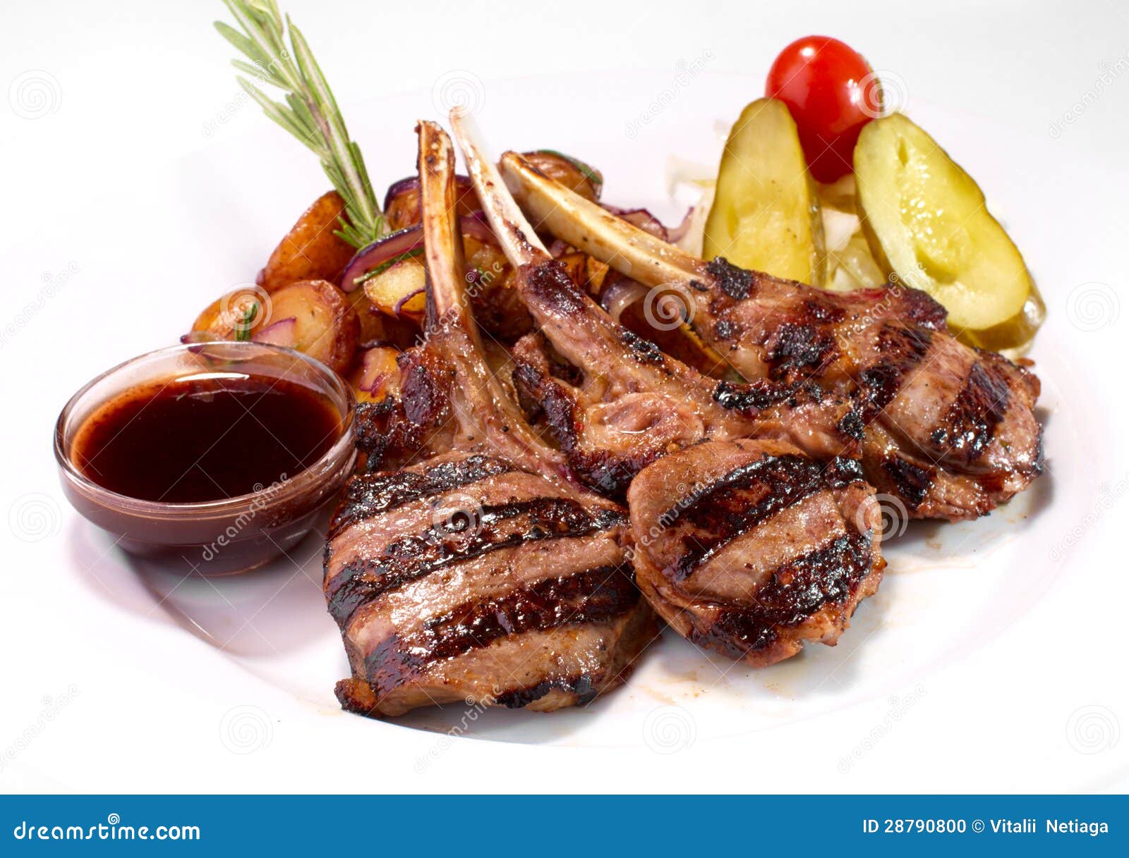 Grilled rack of veal stock photo. Image of mutton, potato - 28790800