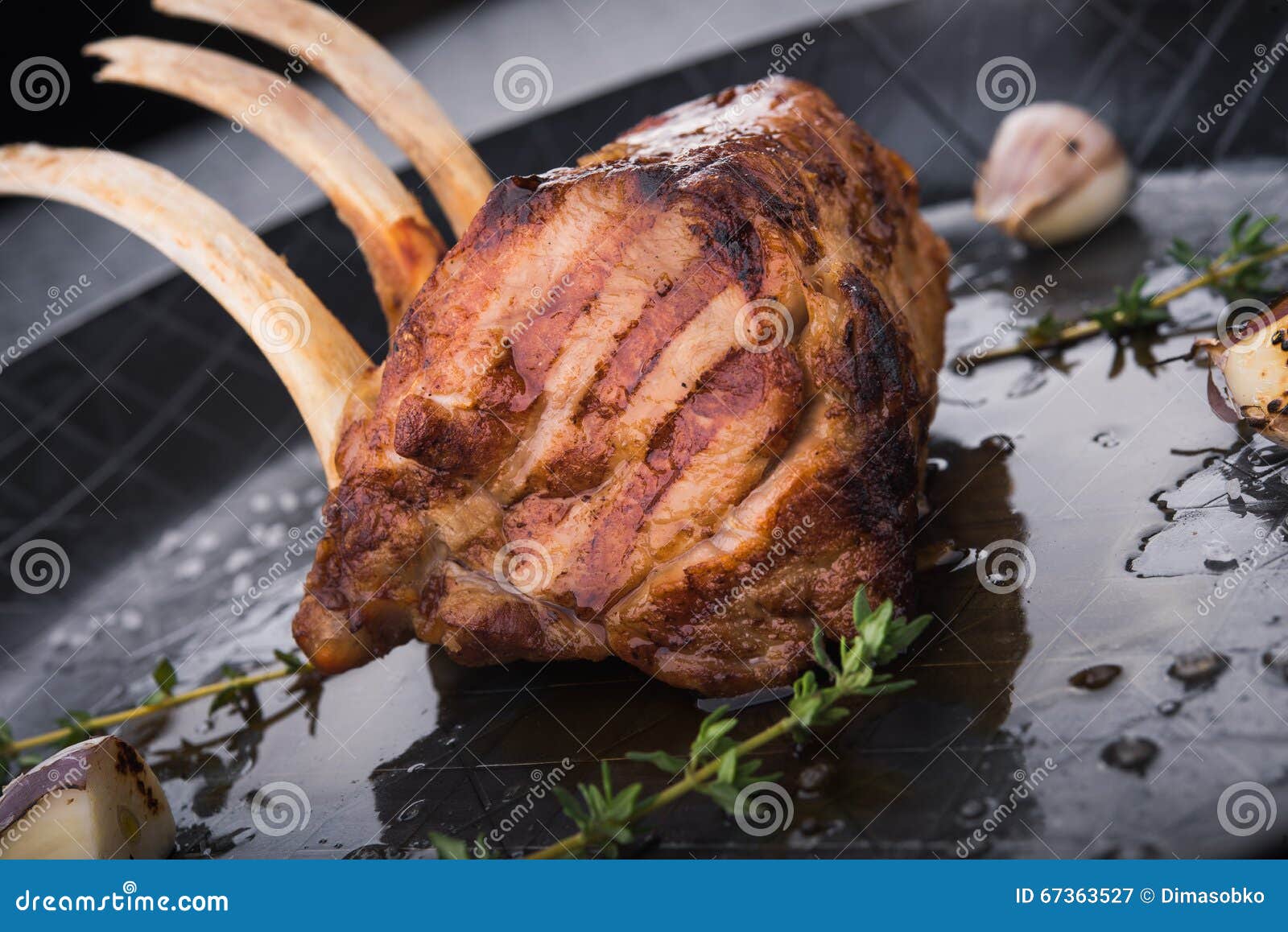 Grilled rack of veal stock image. Image of closeup, chop - 67363527
