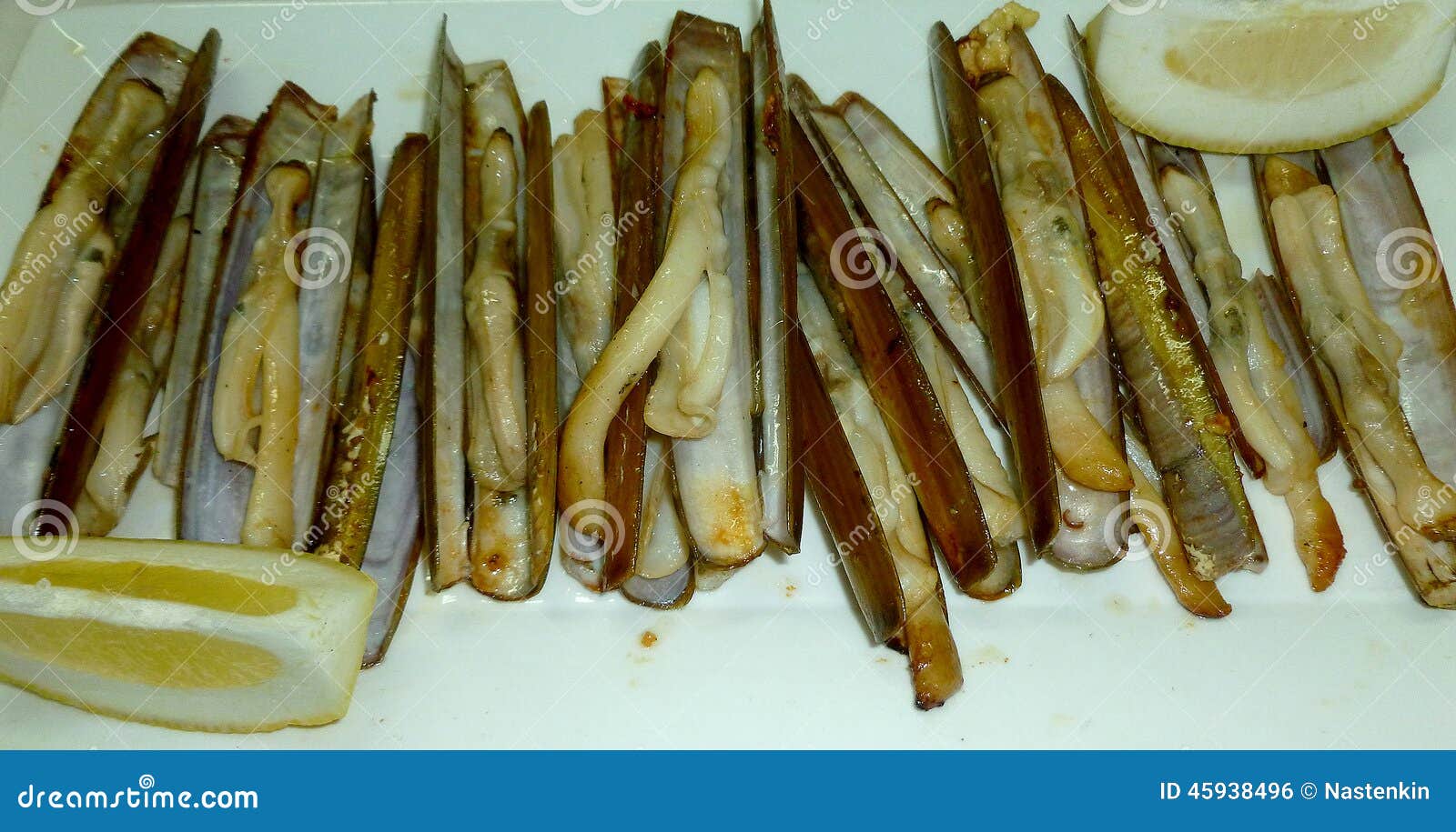 Grilled razor clams stock photo. Image of razor, mediterranean - 45938496