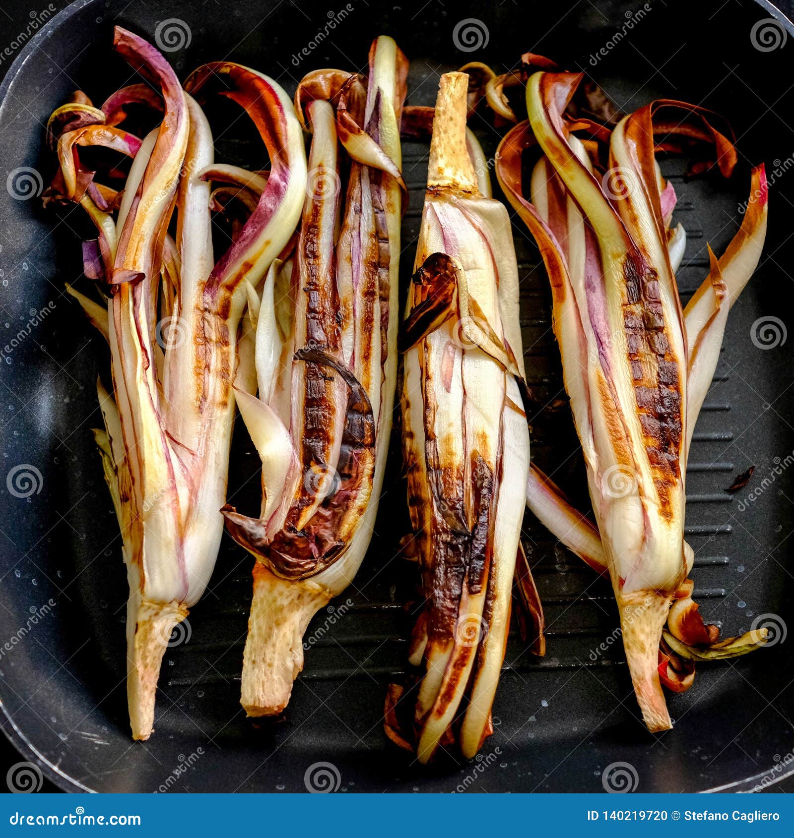Grilled Red Chicory Radicchio Freshly Cooked Stock Photo - Image of ...