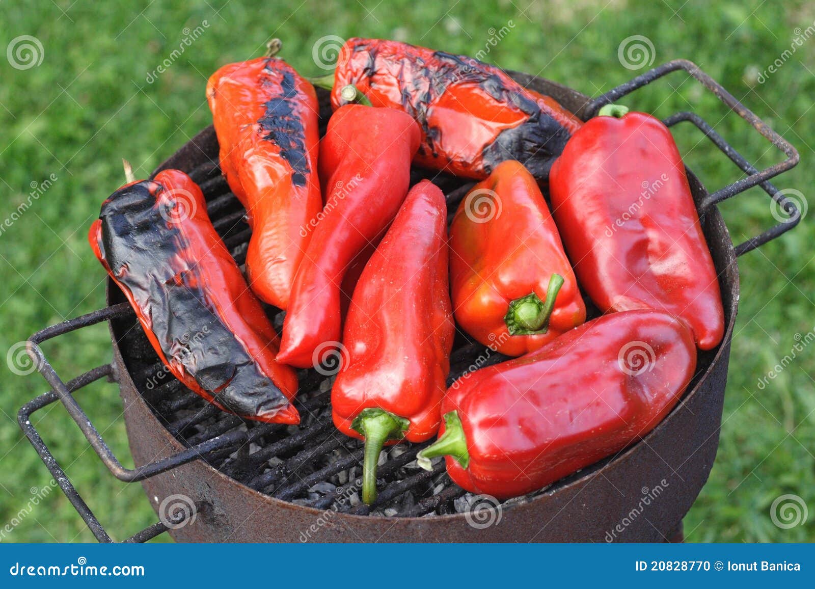 Grilled red peppers stock photo. Image of barbeque, pepper - 20828770