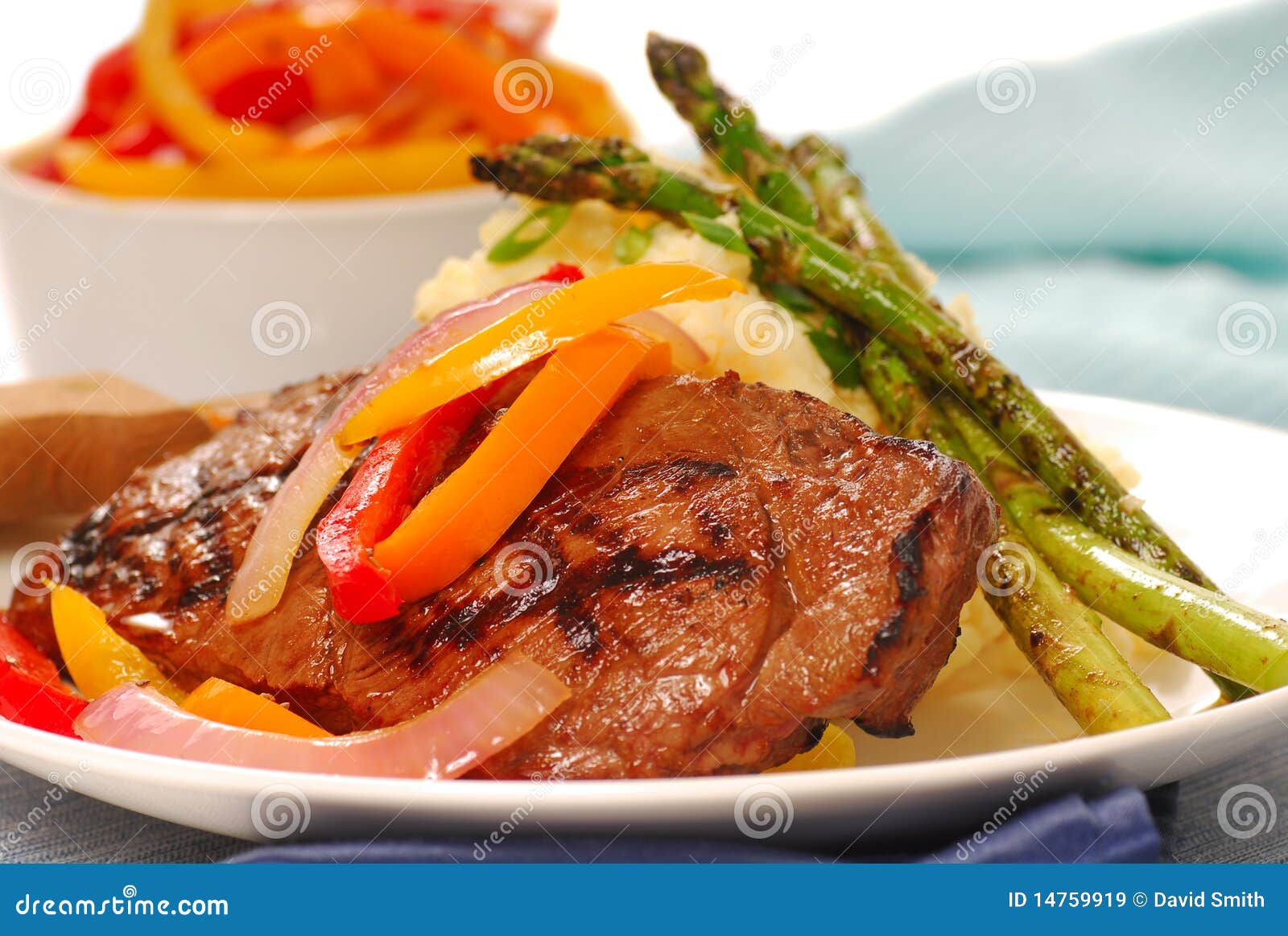 Grilled Rib-eye Steak with Mashed Potatoes Stock Image - Image of ...
