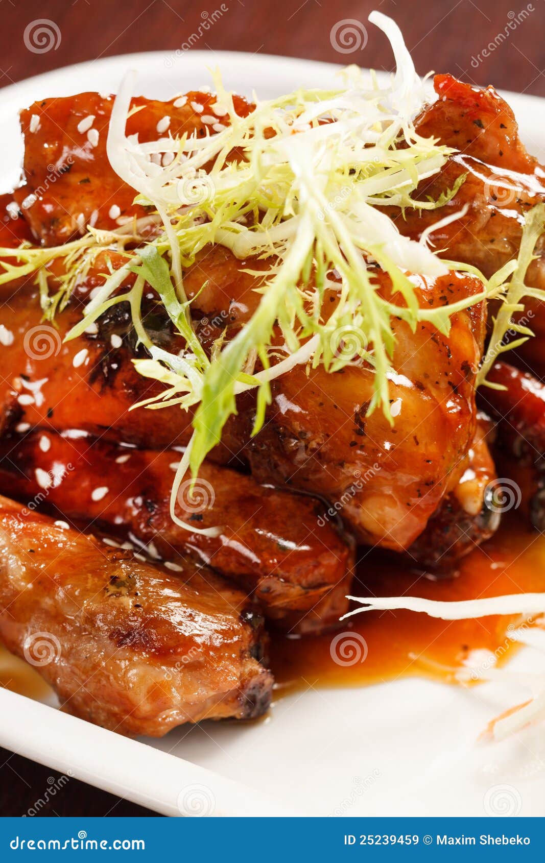 Grilled ribs with salad stock image. Image of fresh, pickled - 25239459