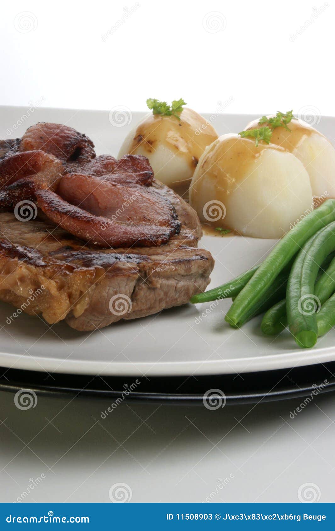 Grilled Rump Steak and Bacon Stock Image - Image of freshness, tasty ...