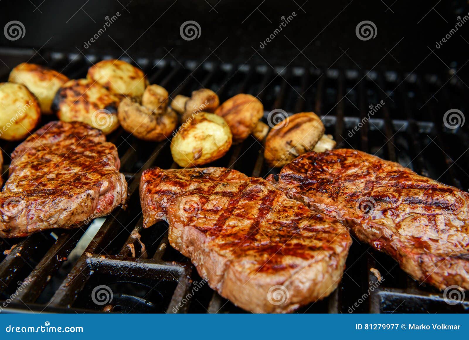 Grilled Rump Steak on Barbecue Stock Image - Image of food, barbecue ...