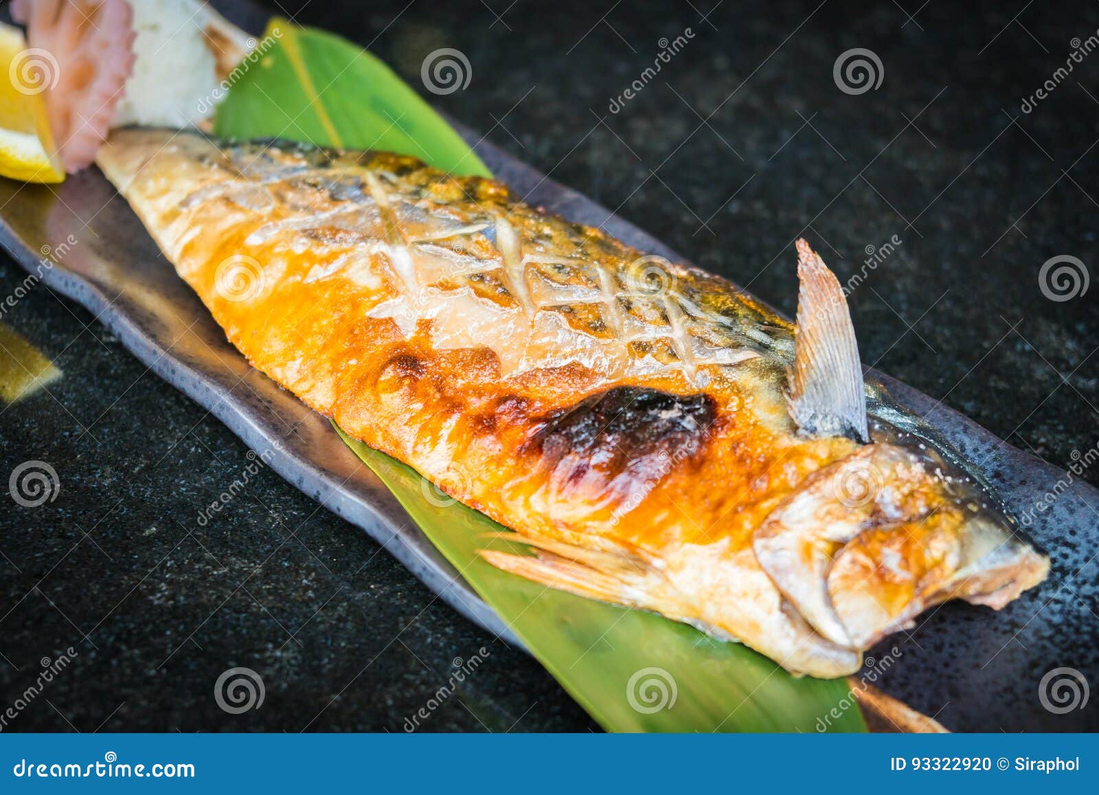 Grilled saba fish stock photo. Image of lunch, seafood - 93322920