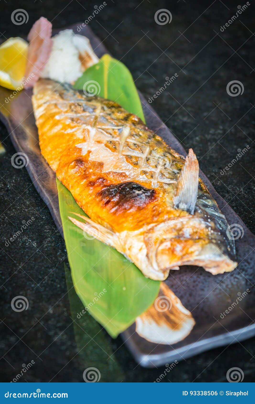Grilled saba fish stock photo. Image of grilled, traditional - 93338506