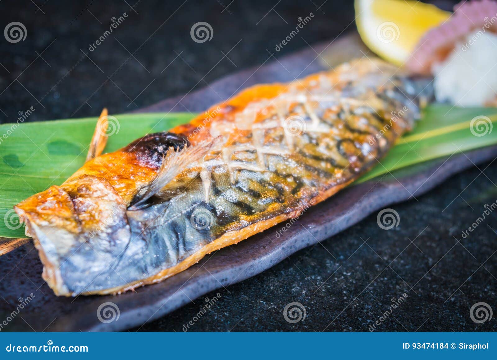 Grilled saba fish stock photo. Image of pacific, white - 93474184