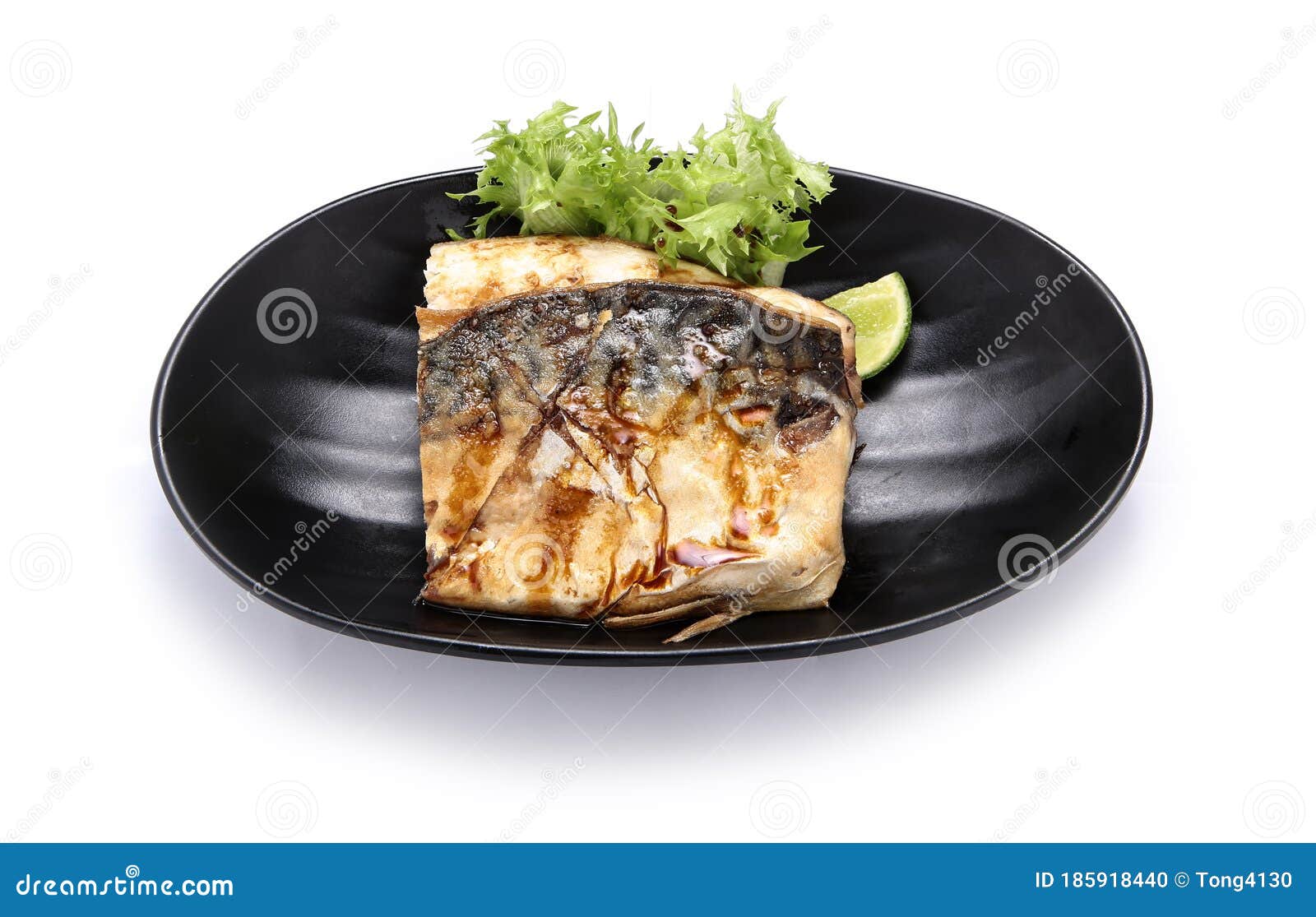 Grilled Saba Fish with Sauce Stock Photo - Image of shioyaki, japan ...