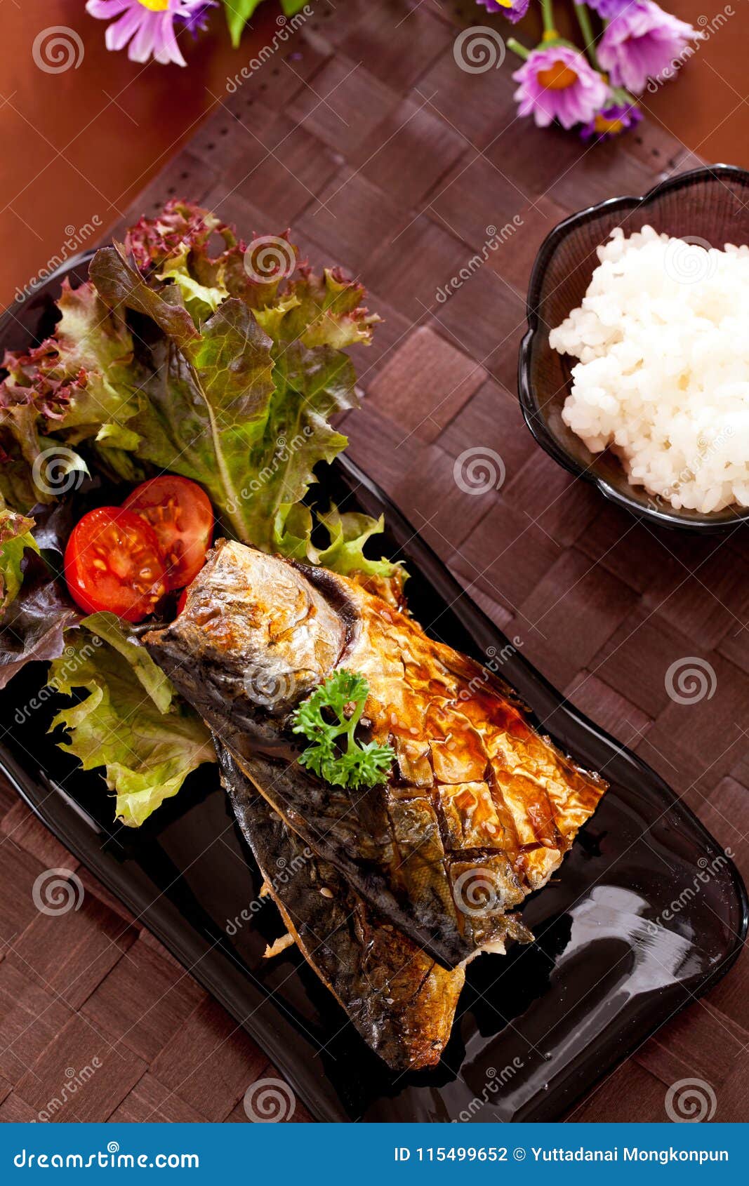 Grilled Saba stock photo. Image of vegetables, tradition - 115499652