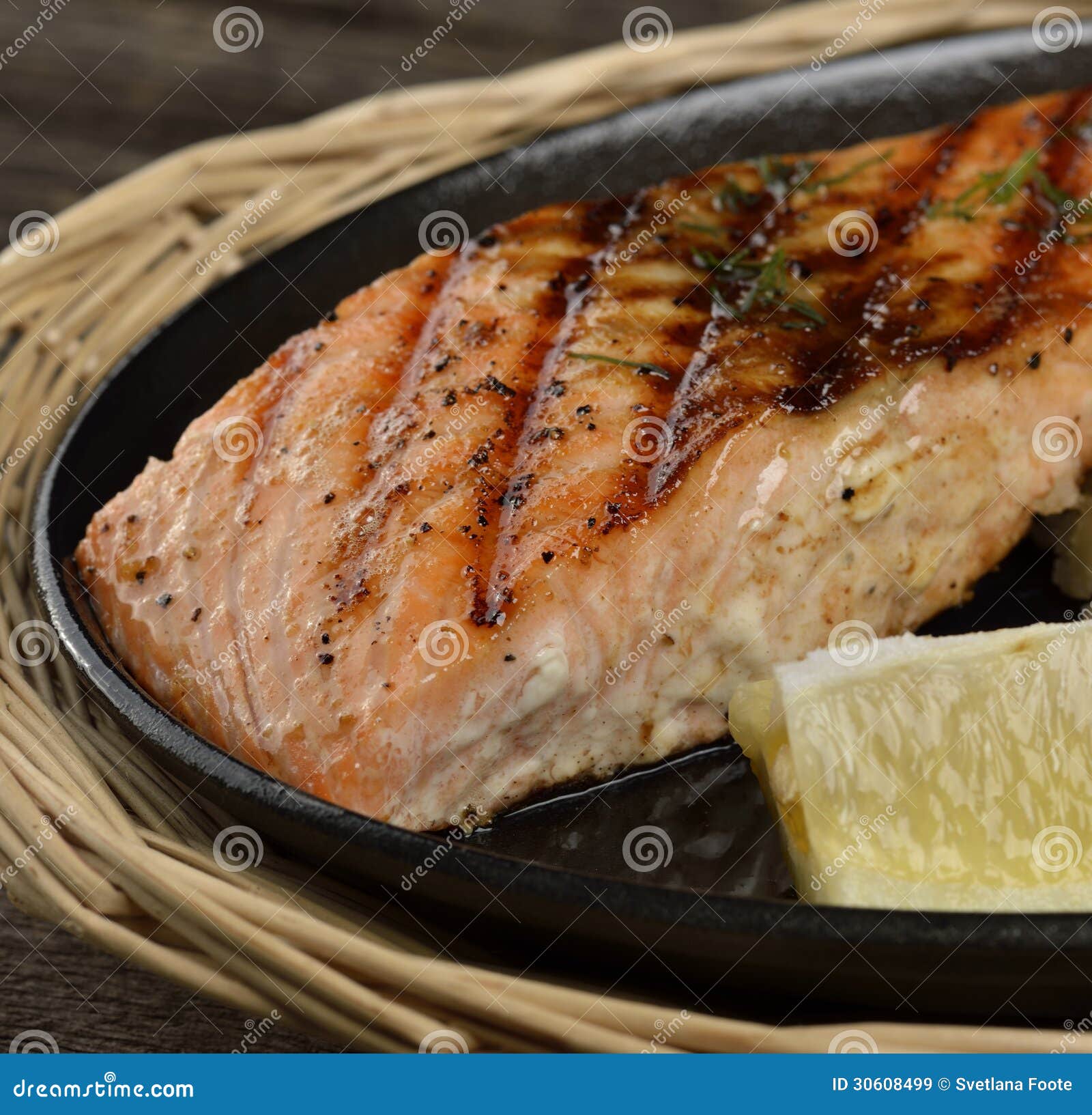 Grilled Salmon Fillet stock image. Image of fillet, meal - 30608499