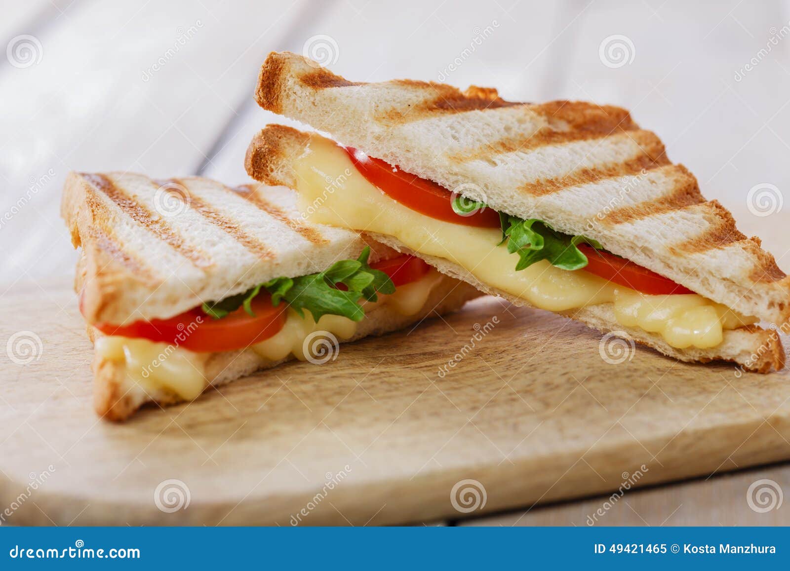 Grilled Sandwich Toast with Tomato Stock Image - Image of american ...