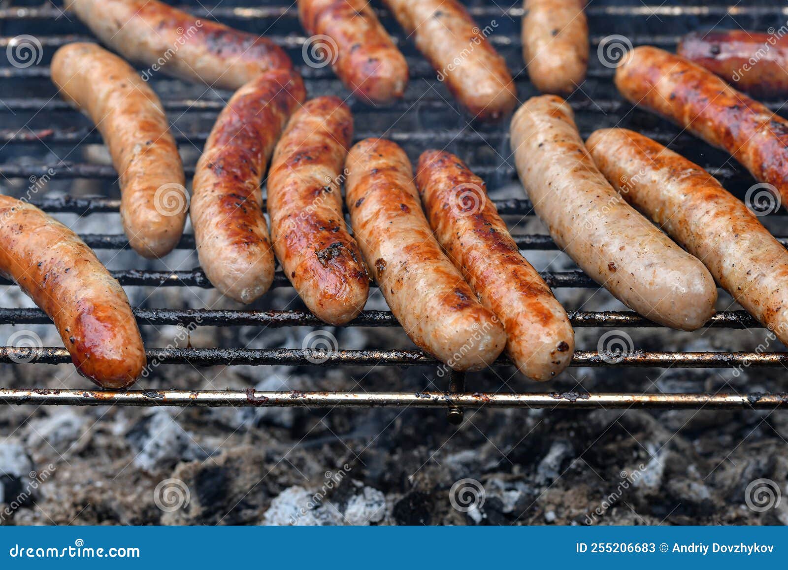 Grilled Sausages on the Fire are on the Grill and are Ready To Eat ...