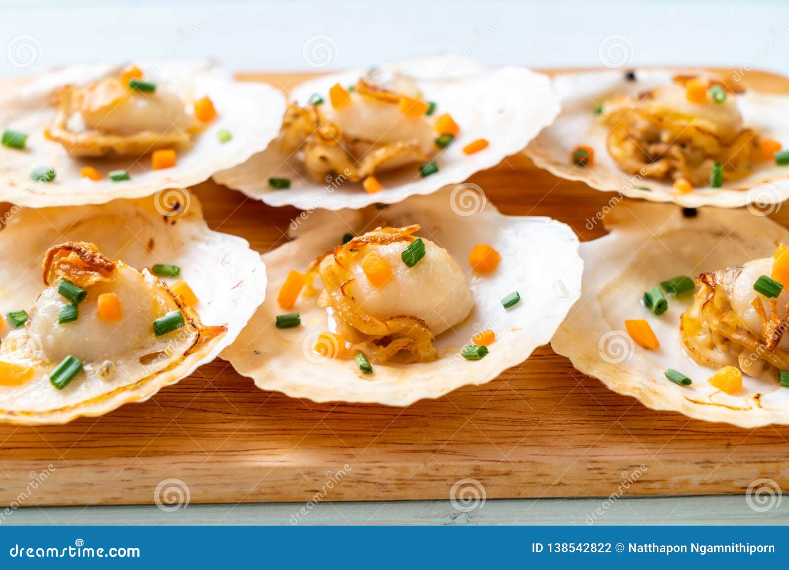 Grilled Scallops Shell with Butter Stock Photo - Image of baked ...