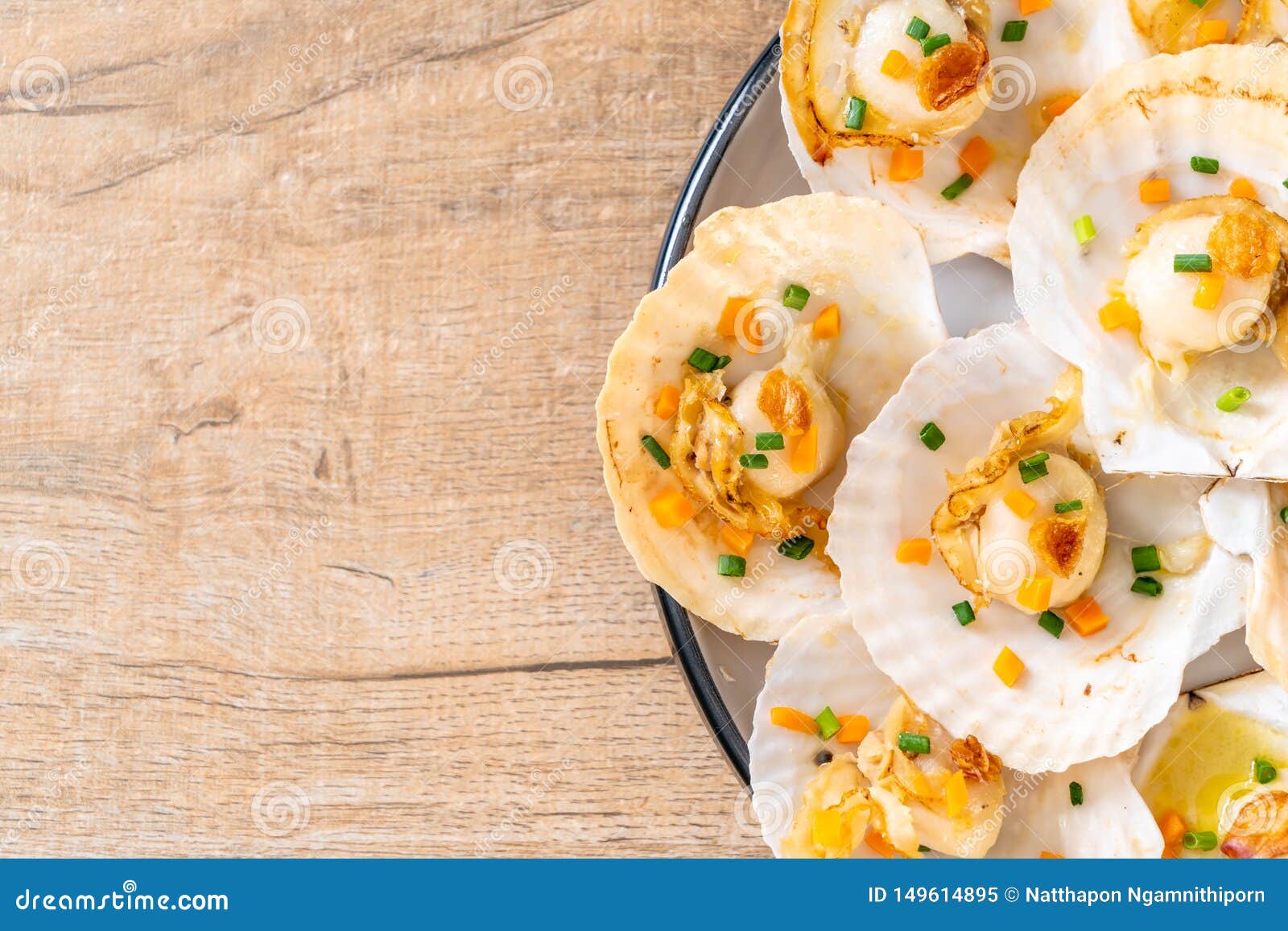 Grilled Scallops Shell with Butter Stock Image - Image of scallops ...