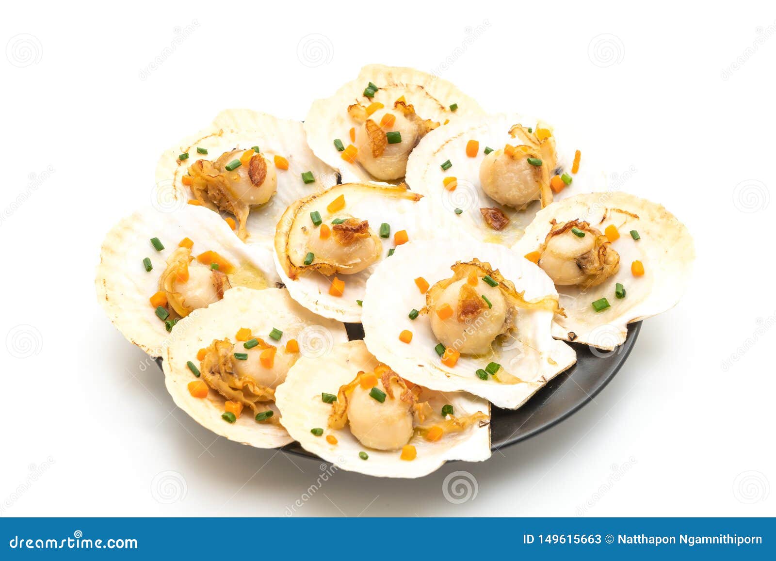 Grilled Scallops Shell with Butter and Garlic Stock Image - Image of ...