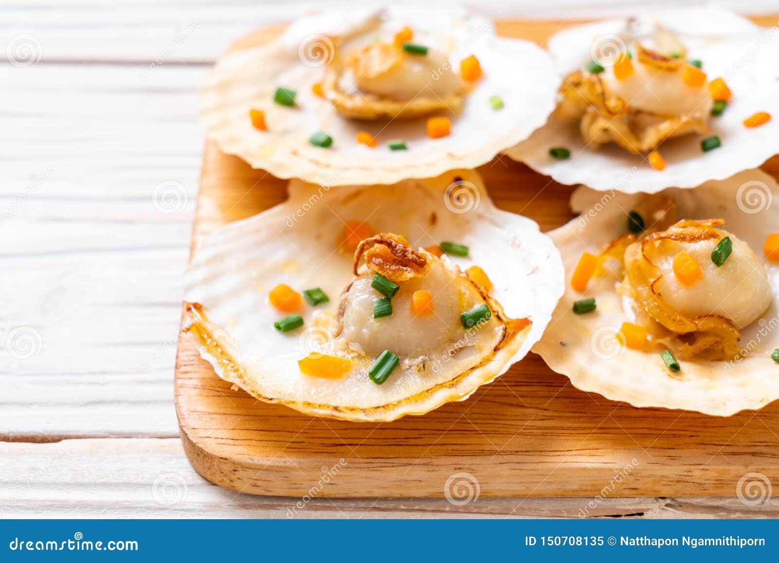 Grilled Scallops Shell with Butter Stock Image - Image of closeup ...