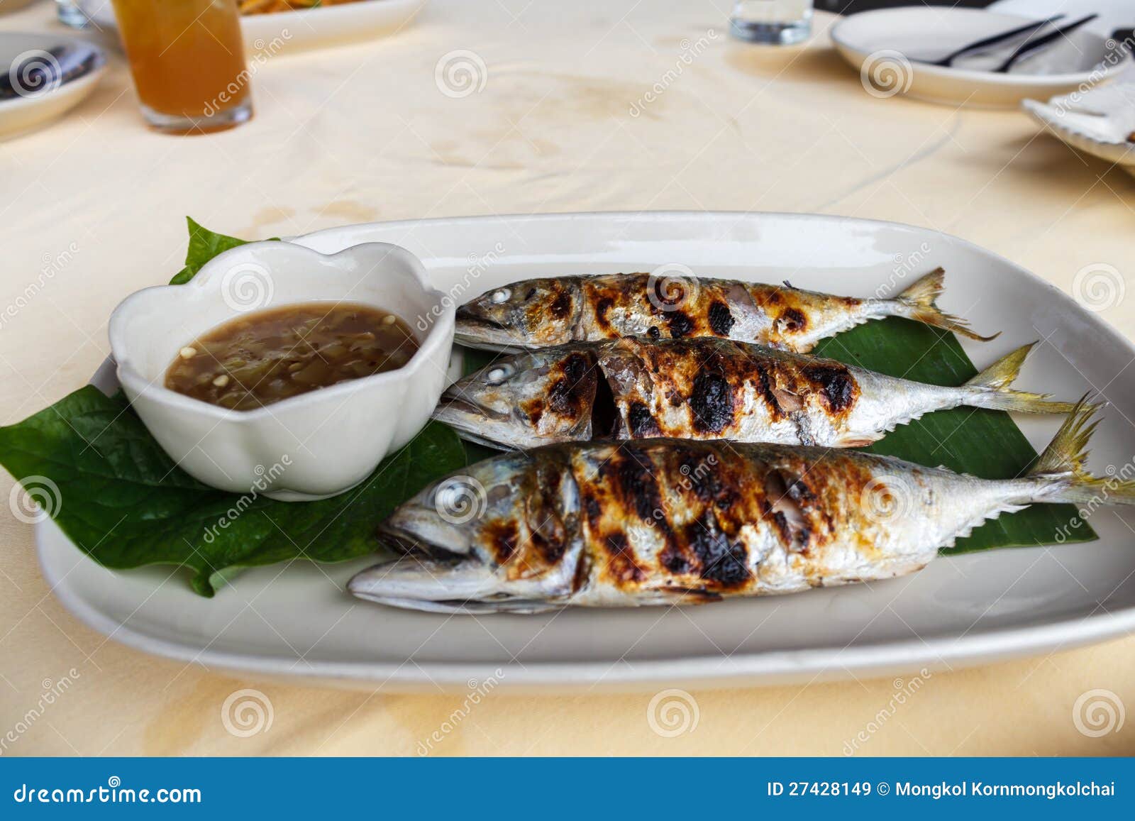 Grilled scomber fish stock image. Image of healthy, iron - 27428149