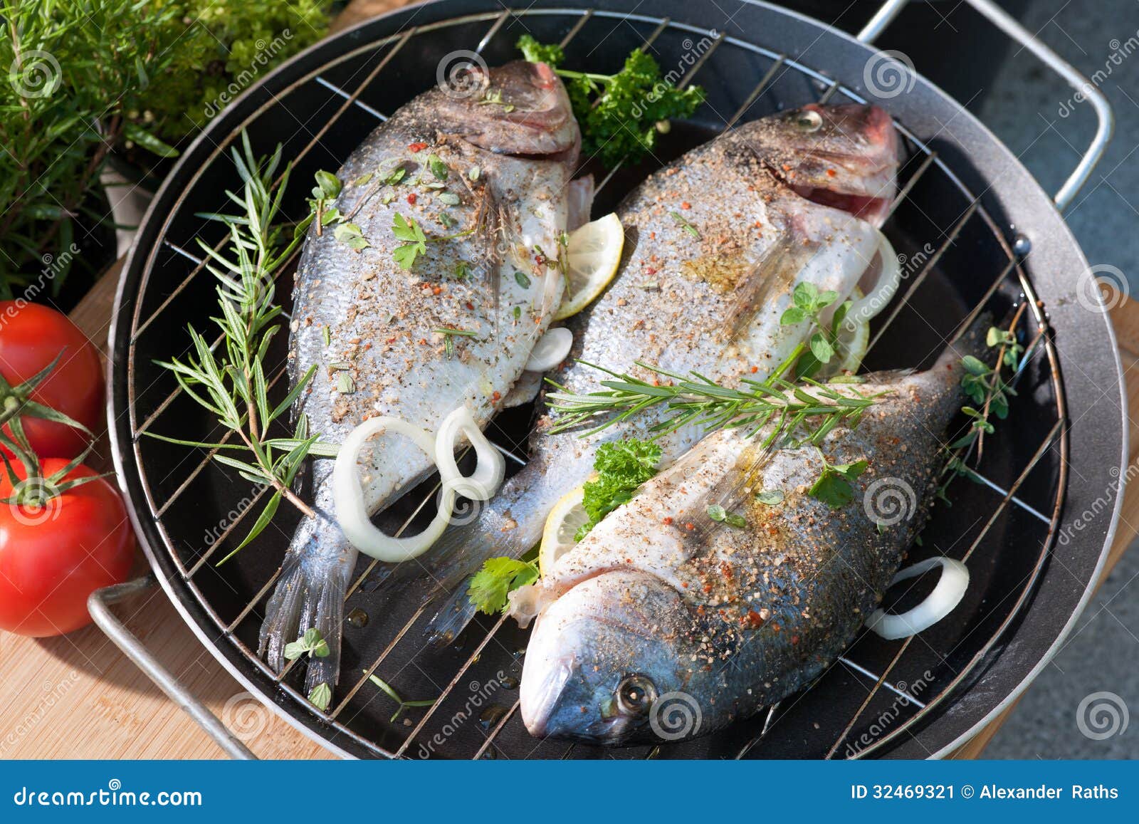 Grilled sea bream stock image. Image of gilthead, delicious - 32469321