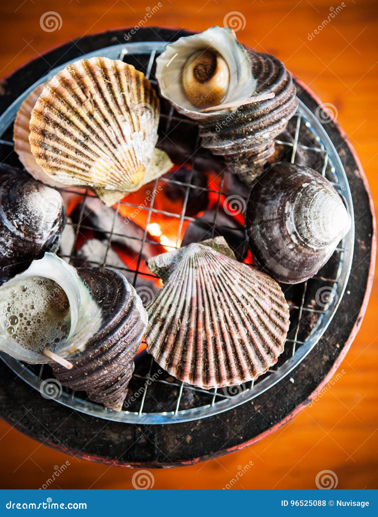 Grilled Sea Shells, Ehime, Hiroshima, Japan Stock Photo - Image of ...