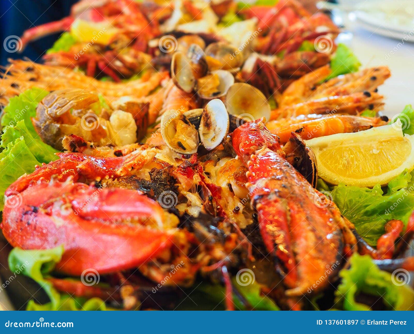 Grilled seafood stock image. Image of fish, delicious - 137601897