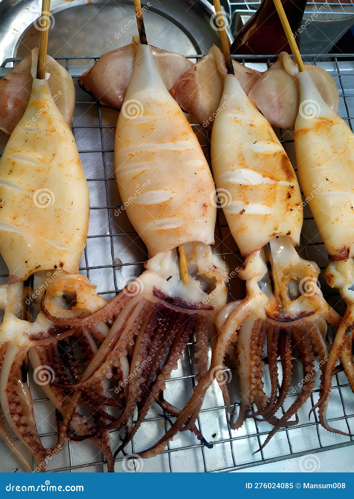 Grilled Seafood and Squid for Cooking Stock Image - Image of cooking ...