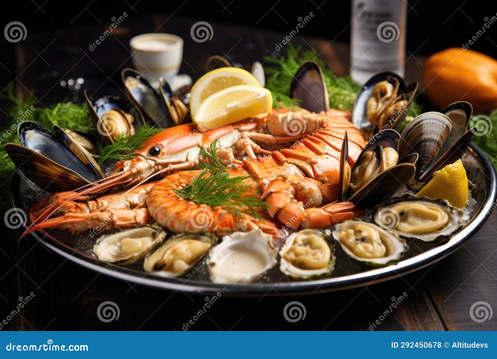Grilled Shellfish Served on a Metal Plate Stock Photo - Image of fresh ...